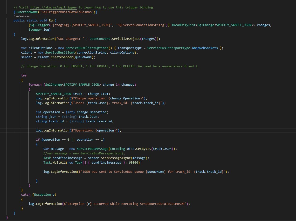 Azure SQL Trigger for Functions